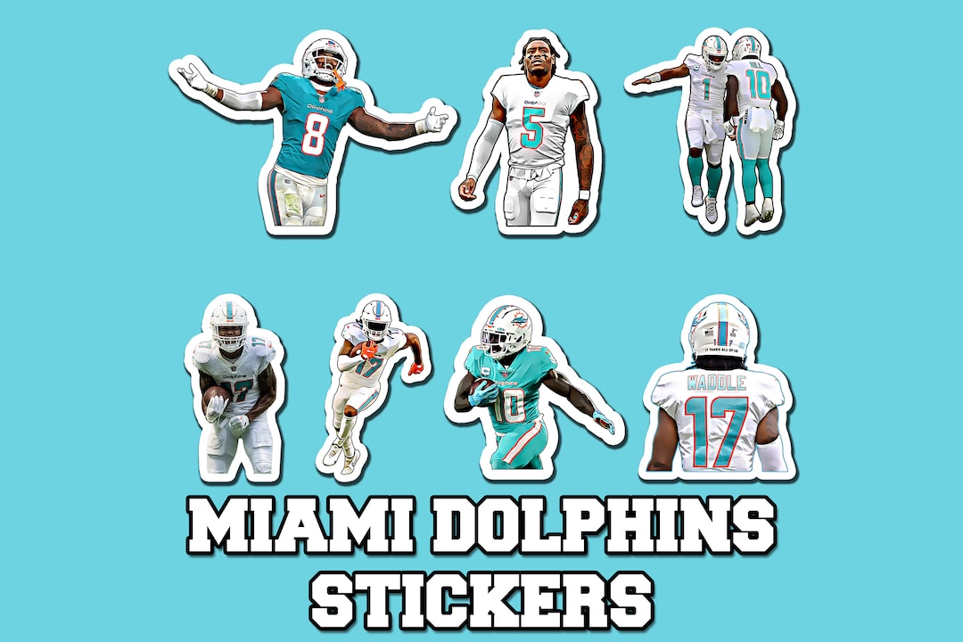 NFL Miami Dolphins Sticker Bundle Waterproof Dolphins Vinyl - Etsy