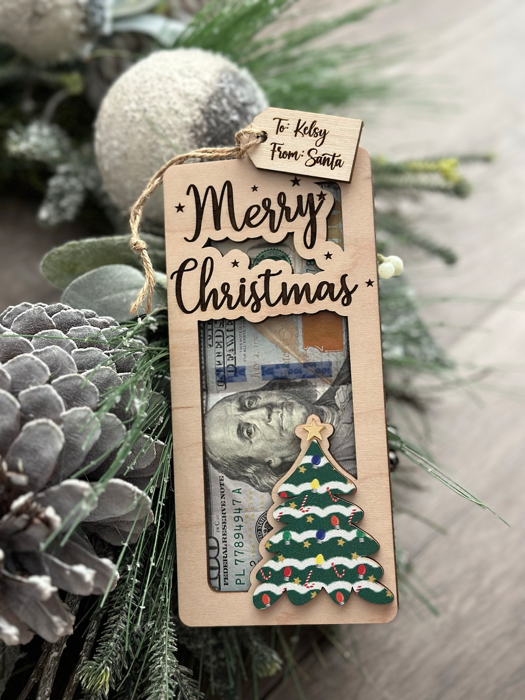 Personalized Ornament Money Gift Holder, Customize, 3D, Christmas - Etsy