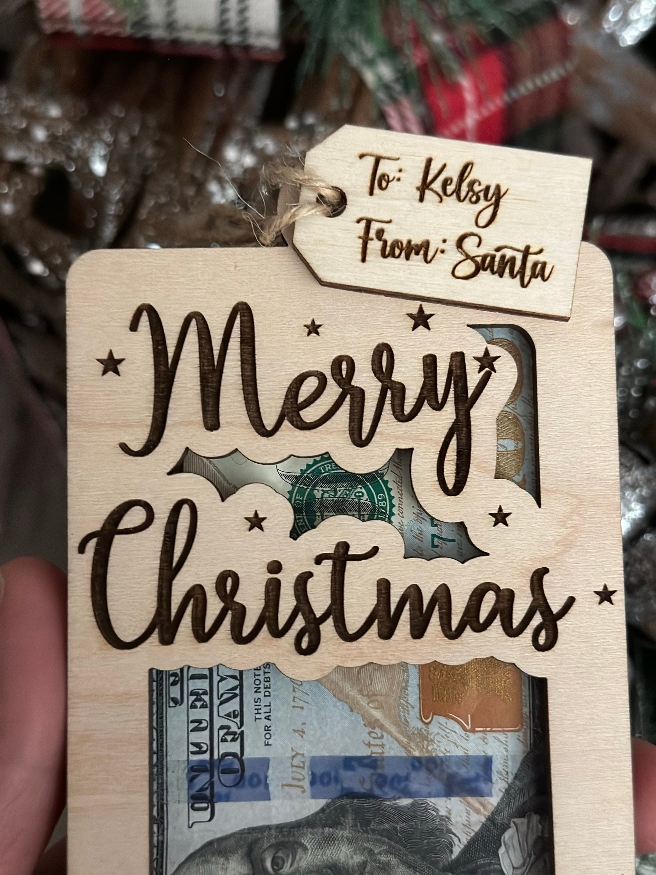 Personalized Ornament Money Gift Holder, Customize, 3D, Christmas - Etsy