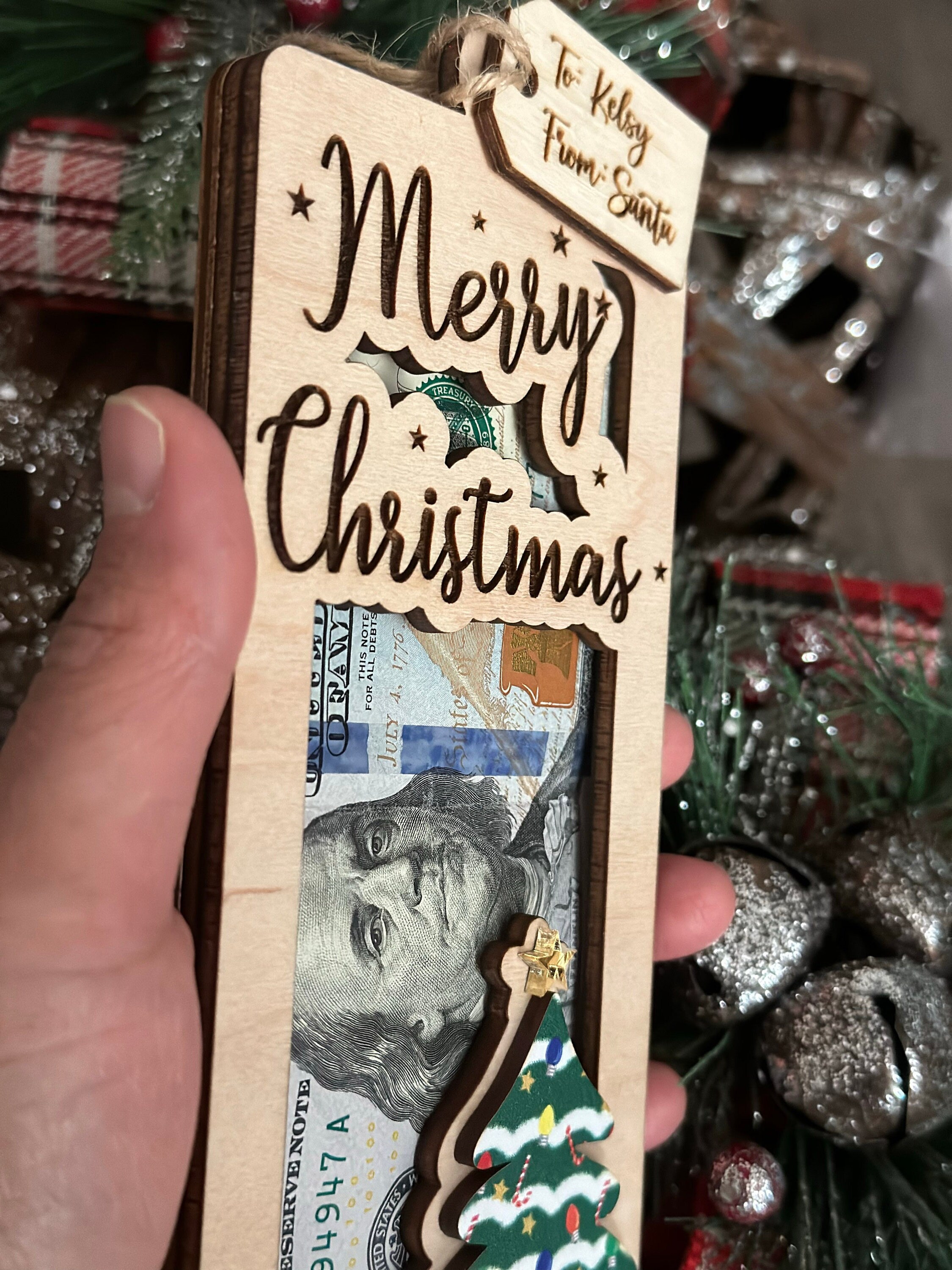 Personalized Ornament Money Gift Holder, Customize, 3D, Christmas - Etsy