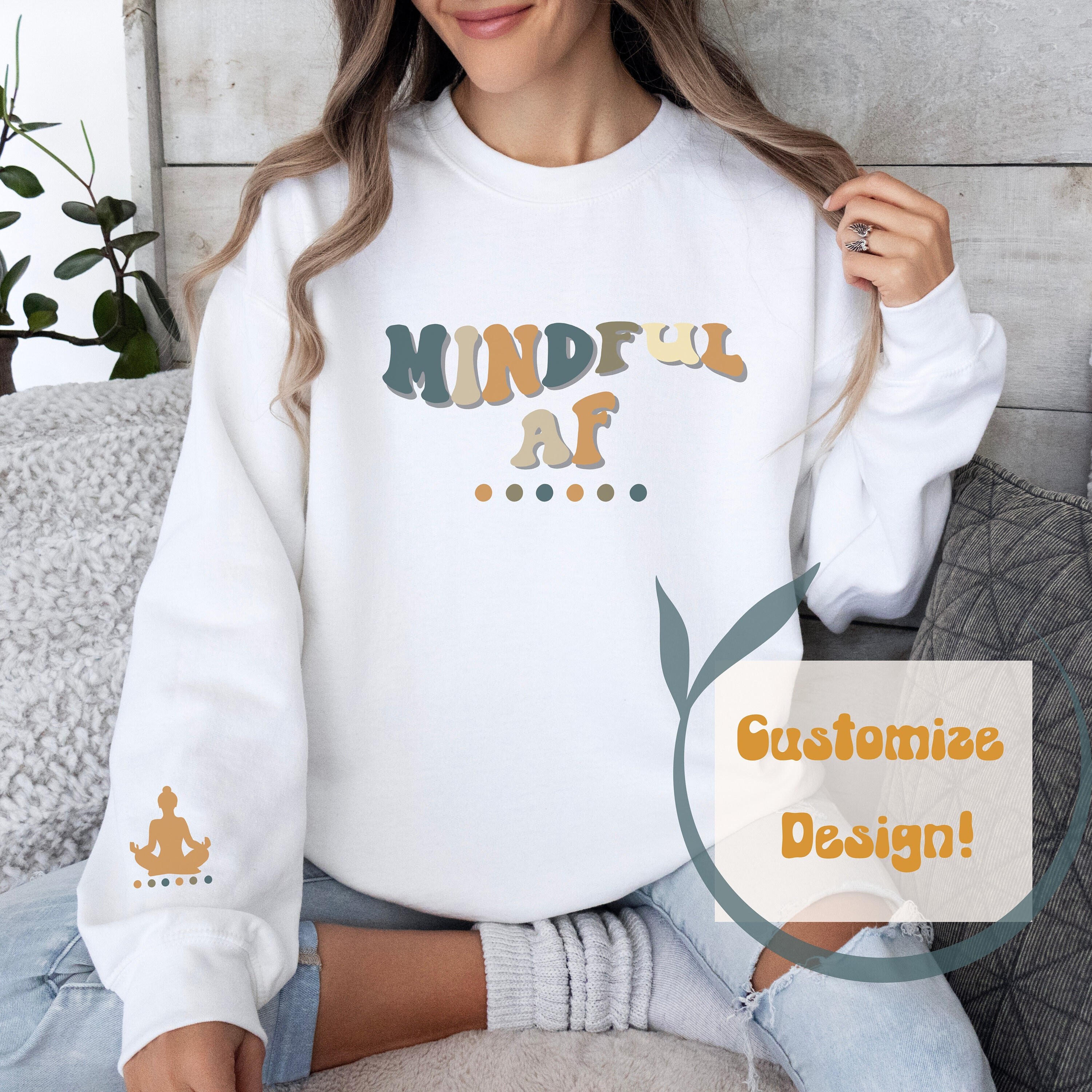 Retro Yoga Crewneck, Mindful AF Sweatshirt, in My Healing Era, Mindful Camper Shirt, Gift for ...
