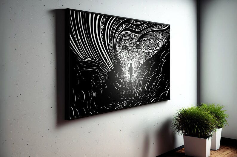 Lost in the Void - Abstract Black and White Art Print - Etsy