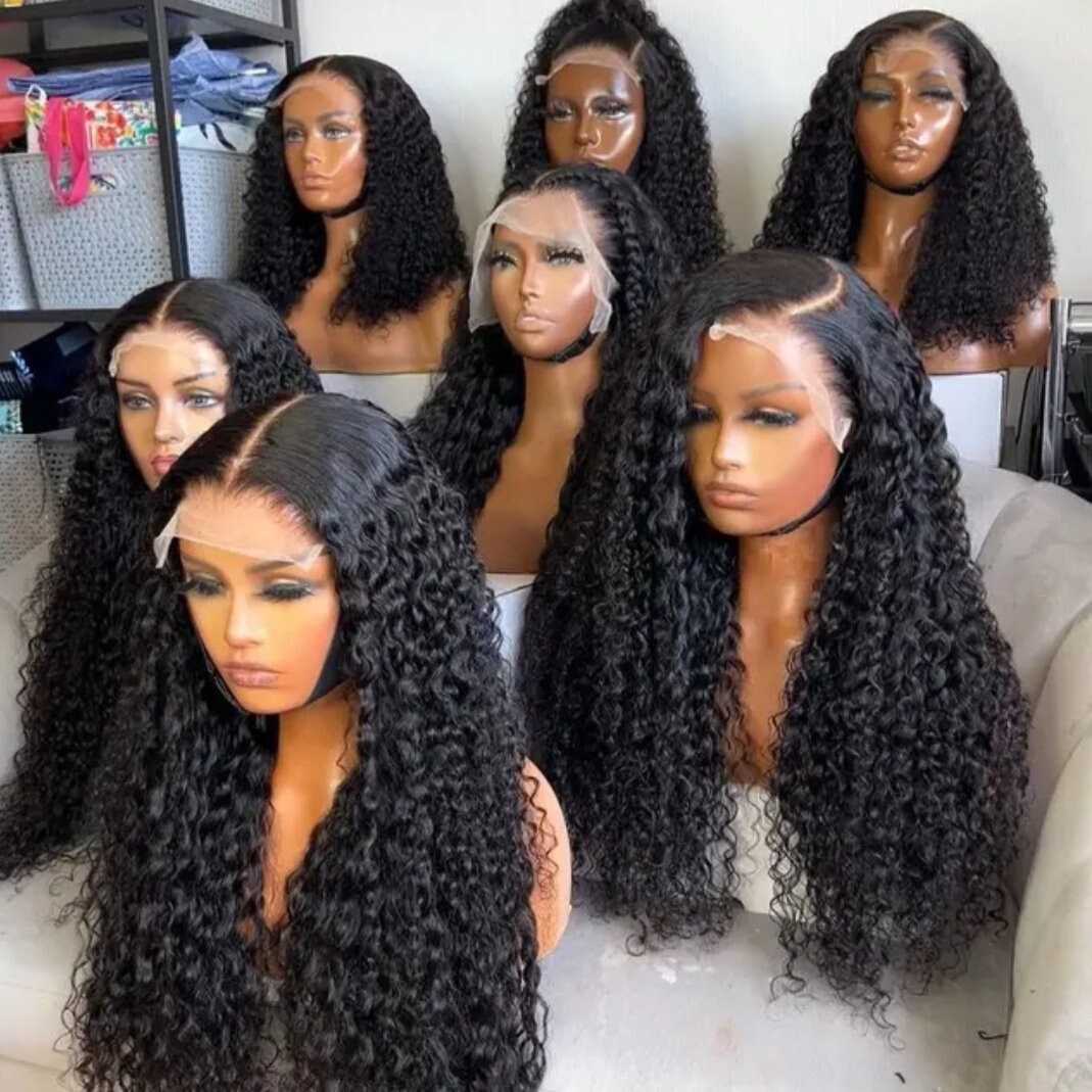100% Virgin Human Hair Wet and Wave Glueless HD Frontal Affordable Wig ...