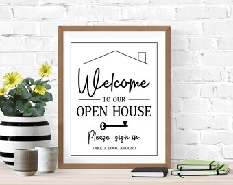 Open House Welcome Sign, Open House Welcome, Real Estate Marketing ...