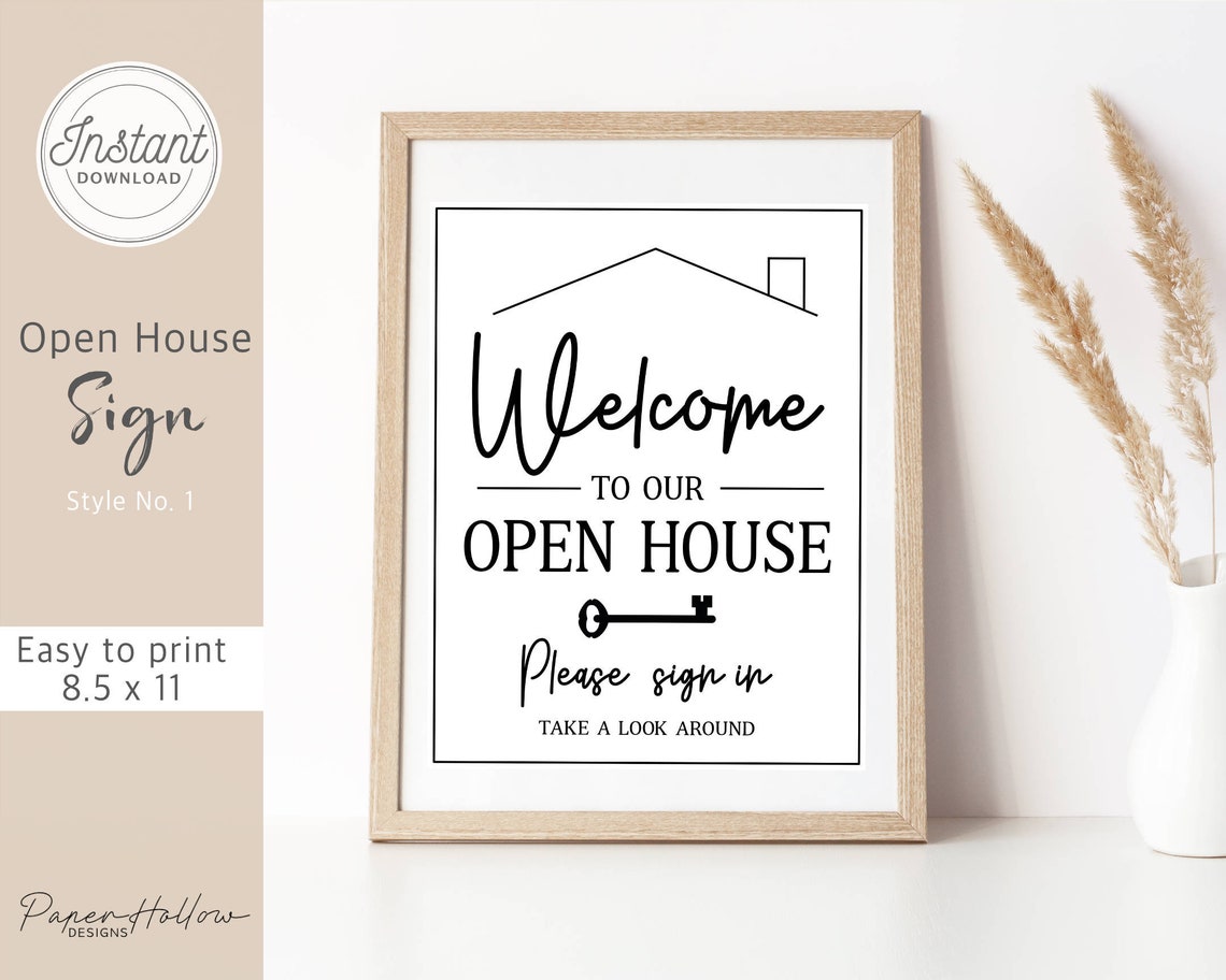Open House Welcome Sign, Open House Welcome, Real Estate Marketing ...