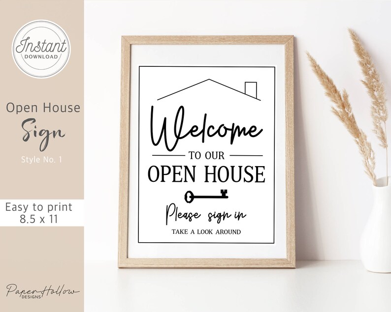 Open House Welcome Sign, Open House Welcome, Real Estate Marketing ...