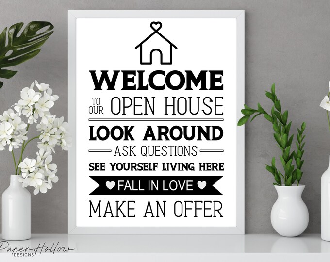 Open House Welcome Sign, Open House Welcome, Real Estate Marketing ...
