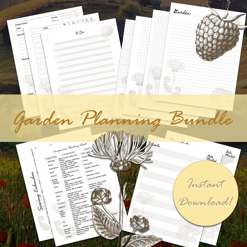 Companion Planting Garden Plot Planner, Garden Planner Bundle With ...