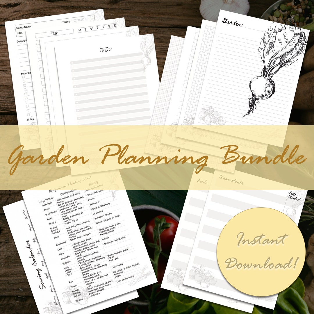 Companion Planting Garden Plot Planner, Garden Planner Bundle With ...