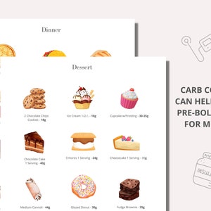 T1D Kids Meal Planner, Carb Count Guide (PDF Download) - Etsy