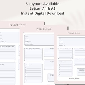 Printable Patient Notes, Doctor Visit Notes, Medical Notes, Medical ...