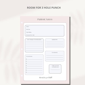 Printable Patient Notes, Doctor Visit Notes, Medical Notes, Medical ...