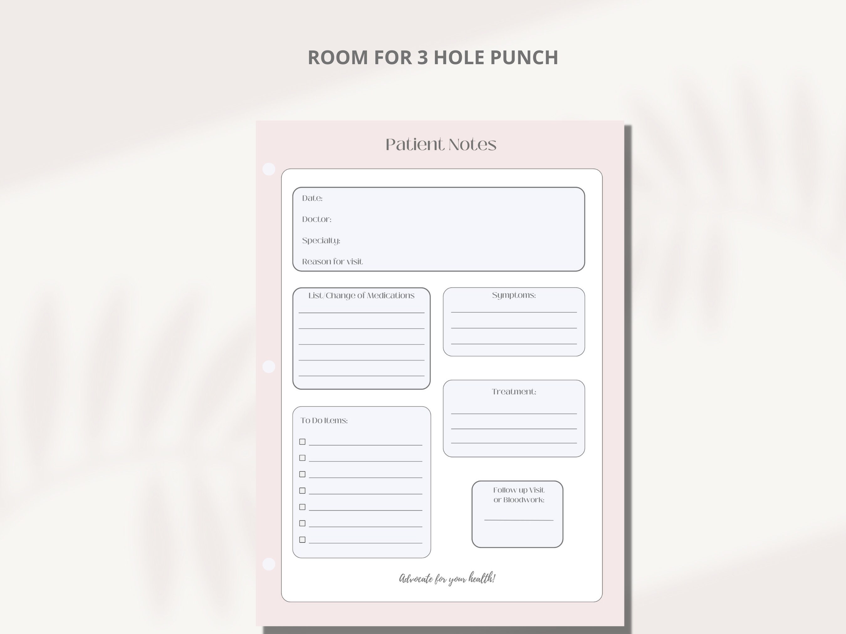 Printable Patient Notes, Doctor Visit Notes, Medical Notes, Medical ...