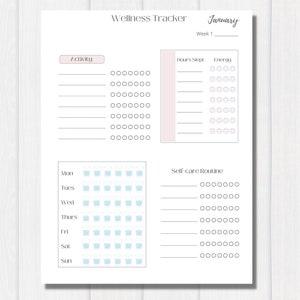 Printable Wellness Tracker, Activity Tracker, Health Tracker, Daily ...