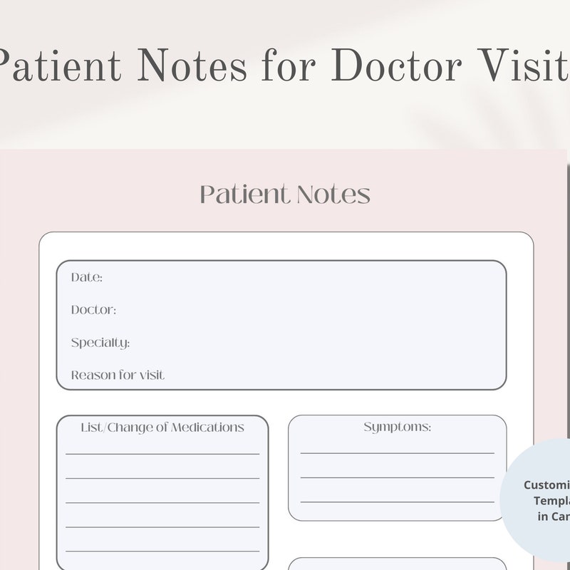 Patient Visit Notes - Etsy