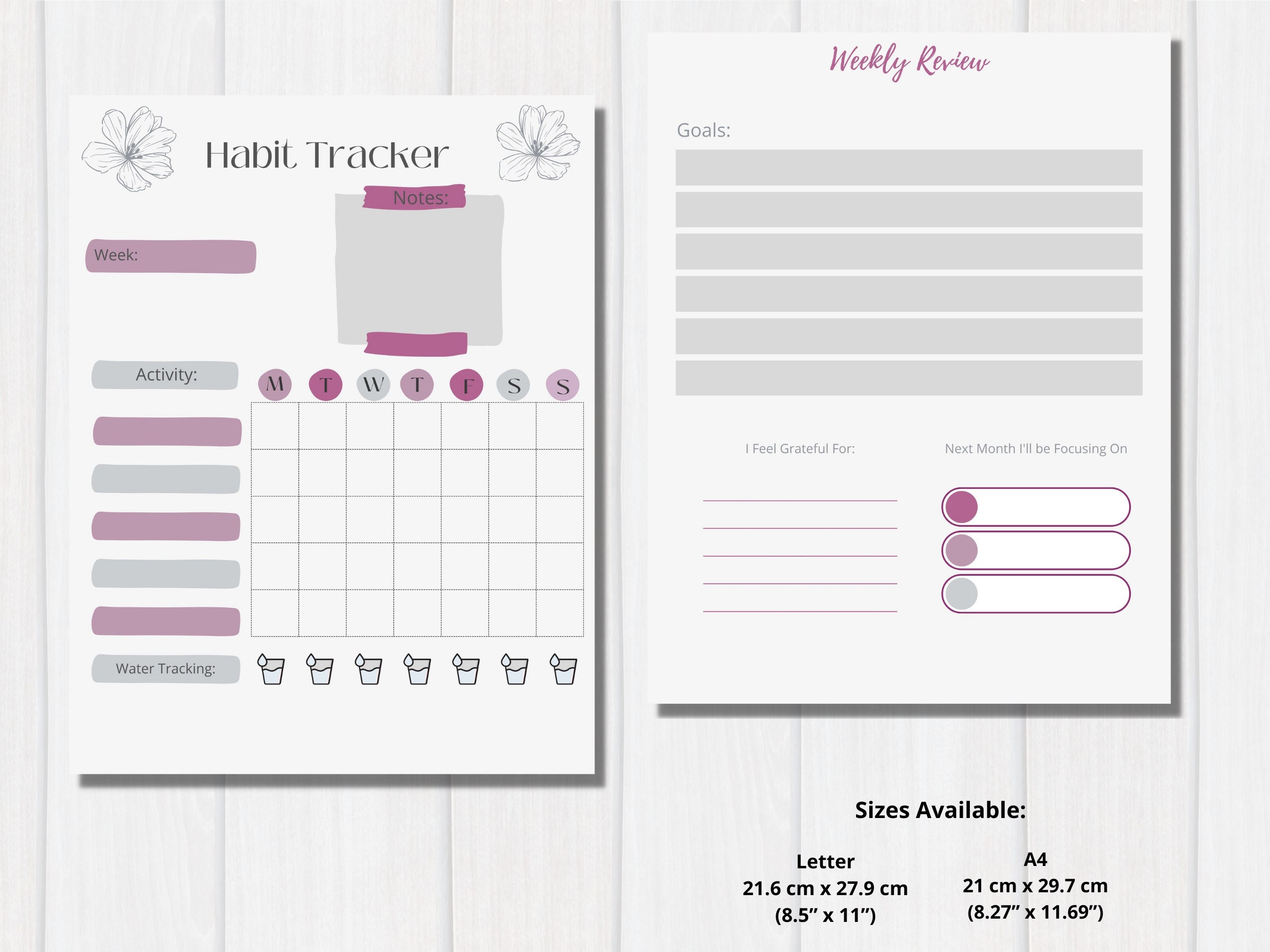 Printable Habit Tracker, Wellness Tracker, Fitness Journal, Self ...