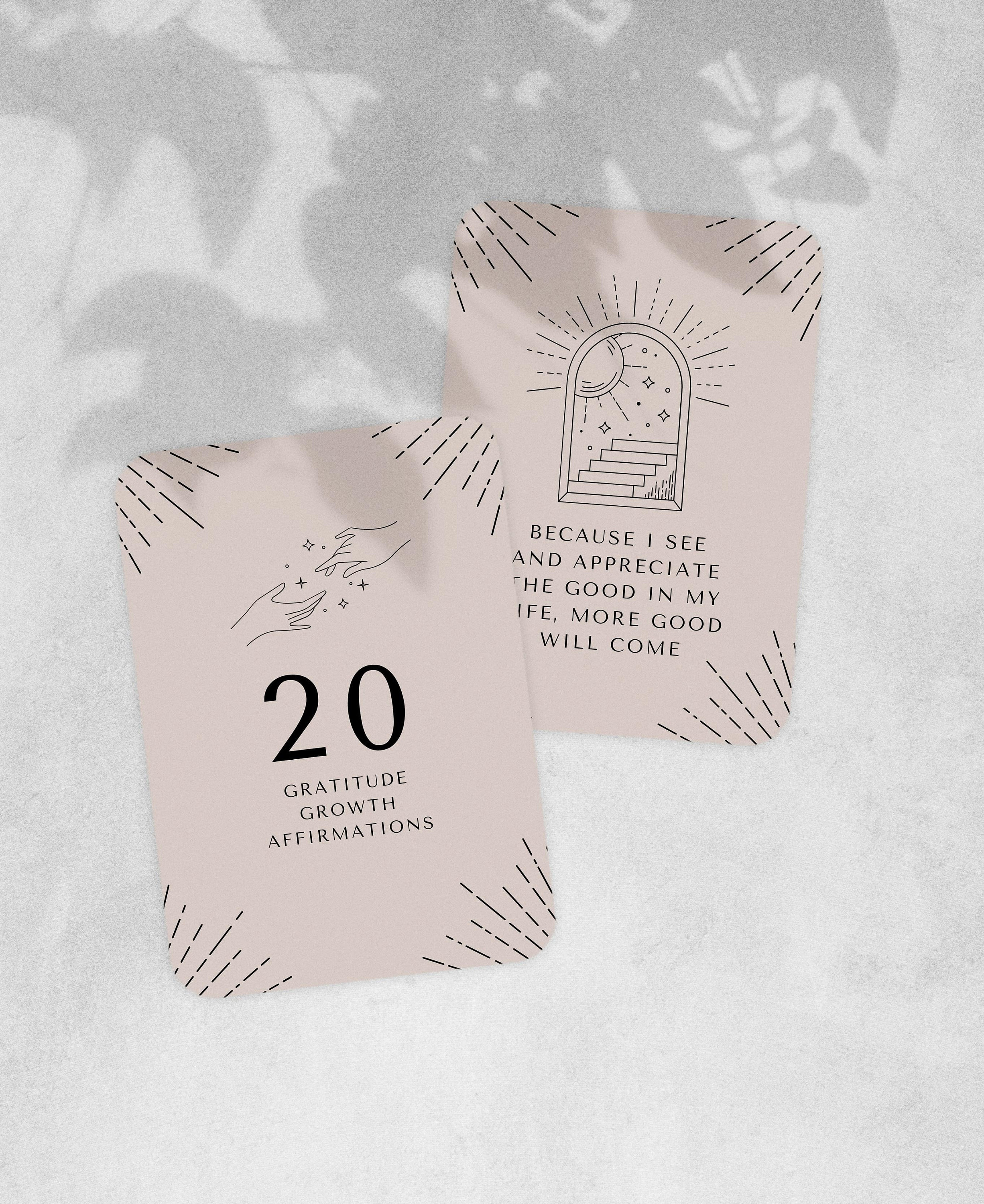 20 Printable Illustrated Gratitude and Growth Affirmations Digital ...