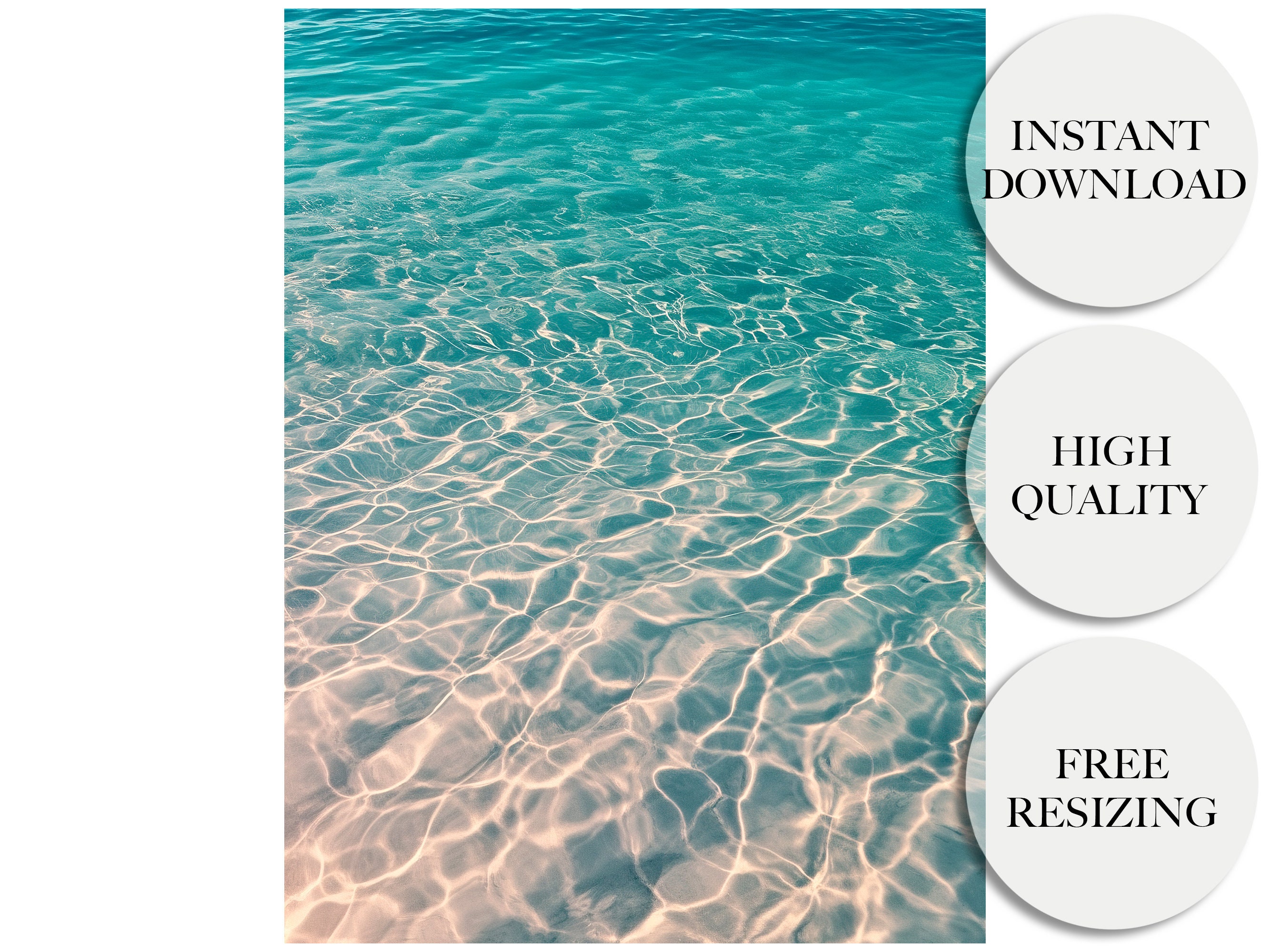 Crystal Water Digital Download / Ocean Printable Art / Art Print / Wall ...