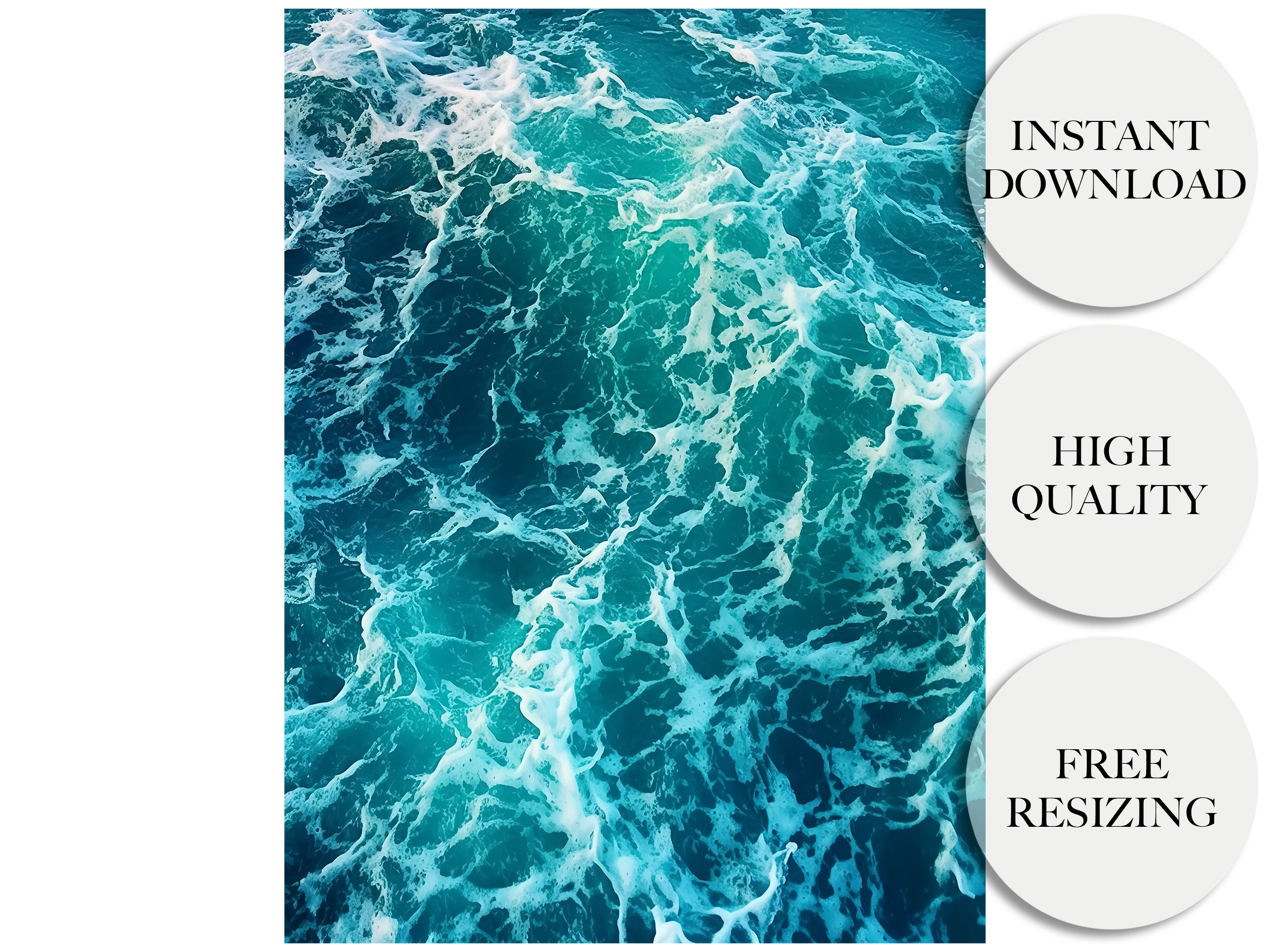 Ocean Water Digital Download / Printable Art / Art Print / Sea Wall ...