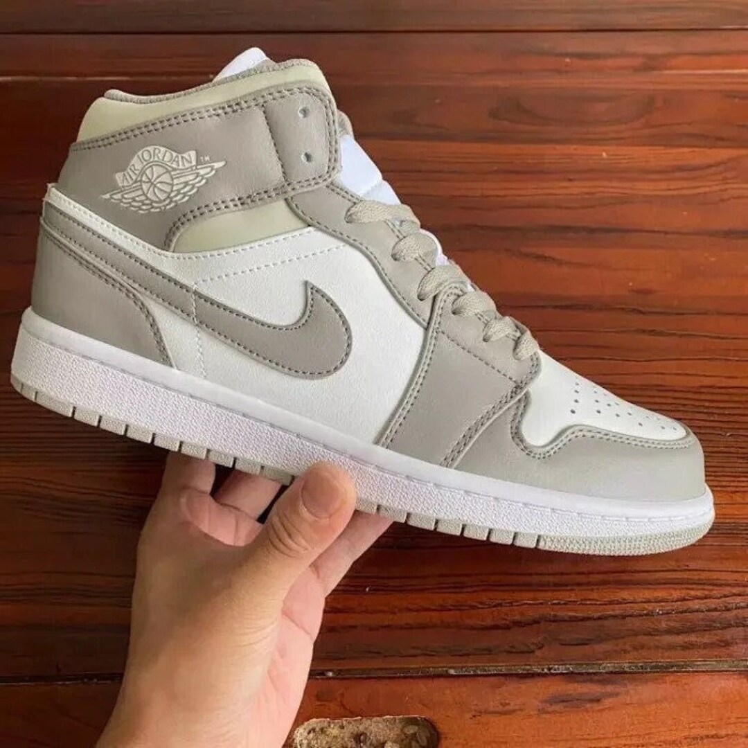 Air Jordan 1 Mid Linen Jordan 1 Mids White/brown/cream - Etsy