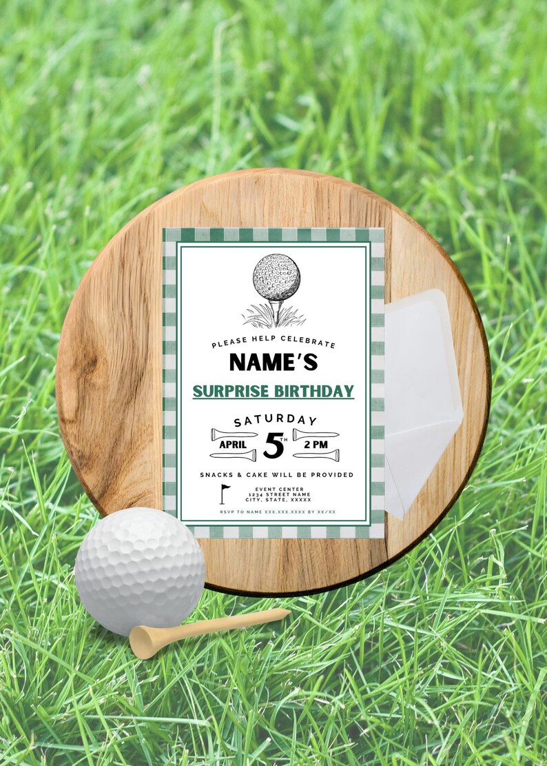 Golf Surprise Party Invitation - Etsy