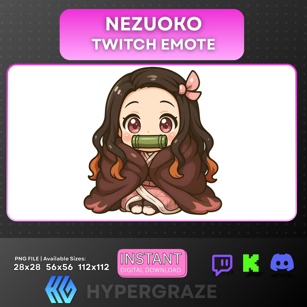 Nezuko Kamado Chibi Twitch Emote, Demon Slayer Nezuko Anime Emote ...