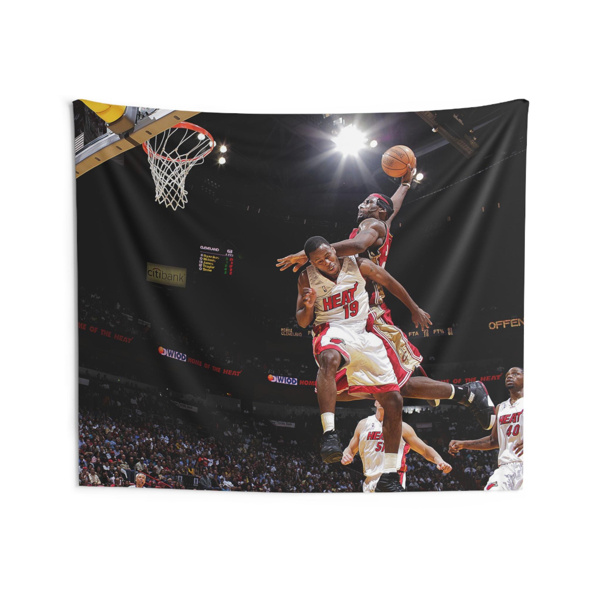 Lebron James Slam Dunk Indoor Wall Tapestries Flag - Etsy