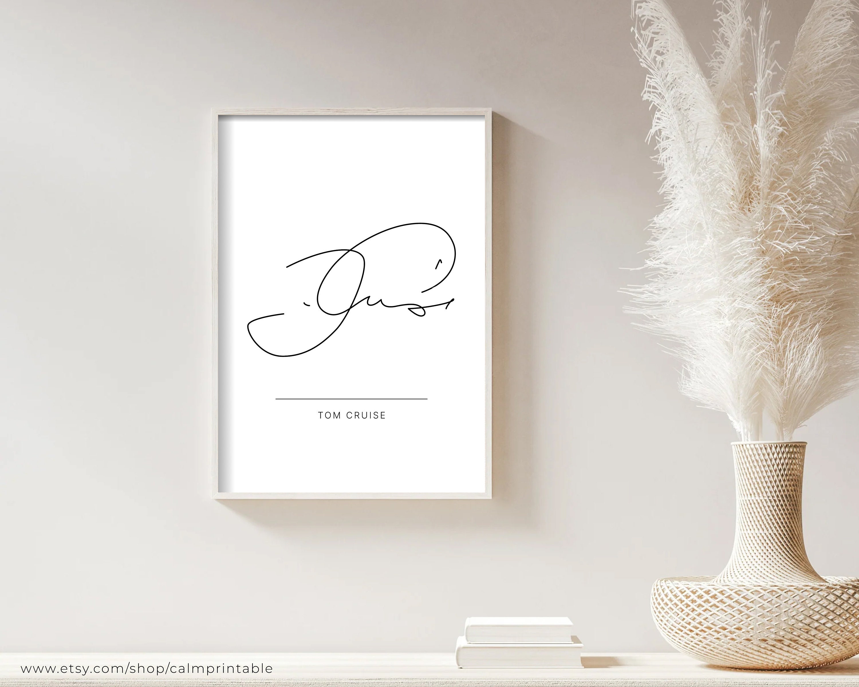 Tom Cruise Autograph Print, Printable Wall Art, Minimalist Wall Decor ...