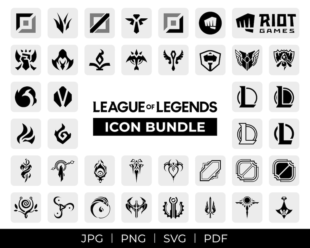 League of Legends Icon Pack Logos, Roles, Lanes, Regions, Maps, Dragons ...