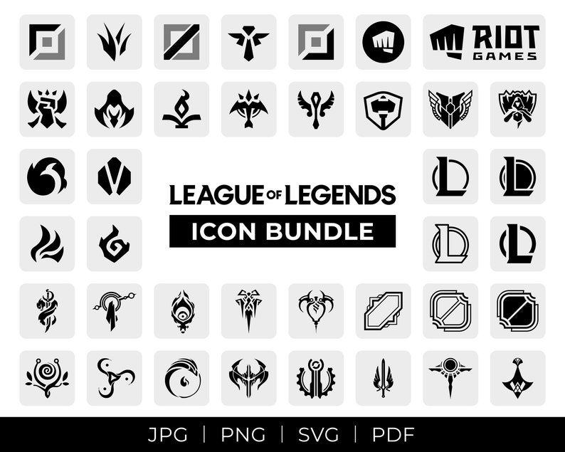League of Legends Icon Pack Logos, Roles, Lanes, Regions, Maps, Dragons ...