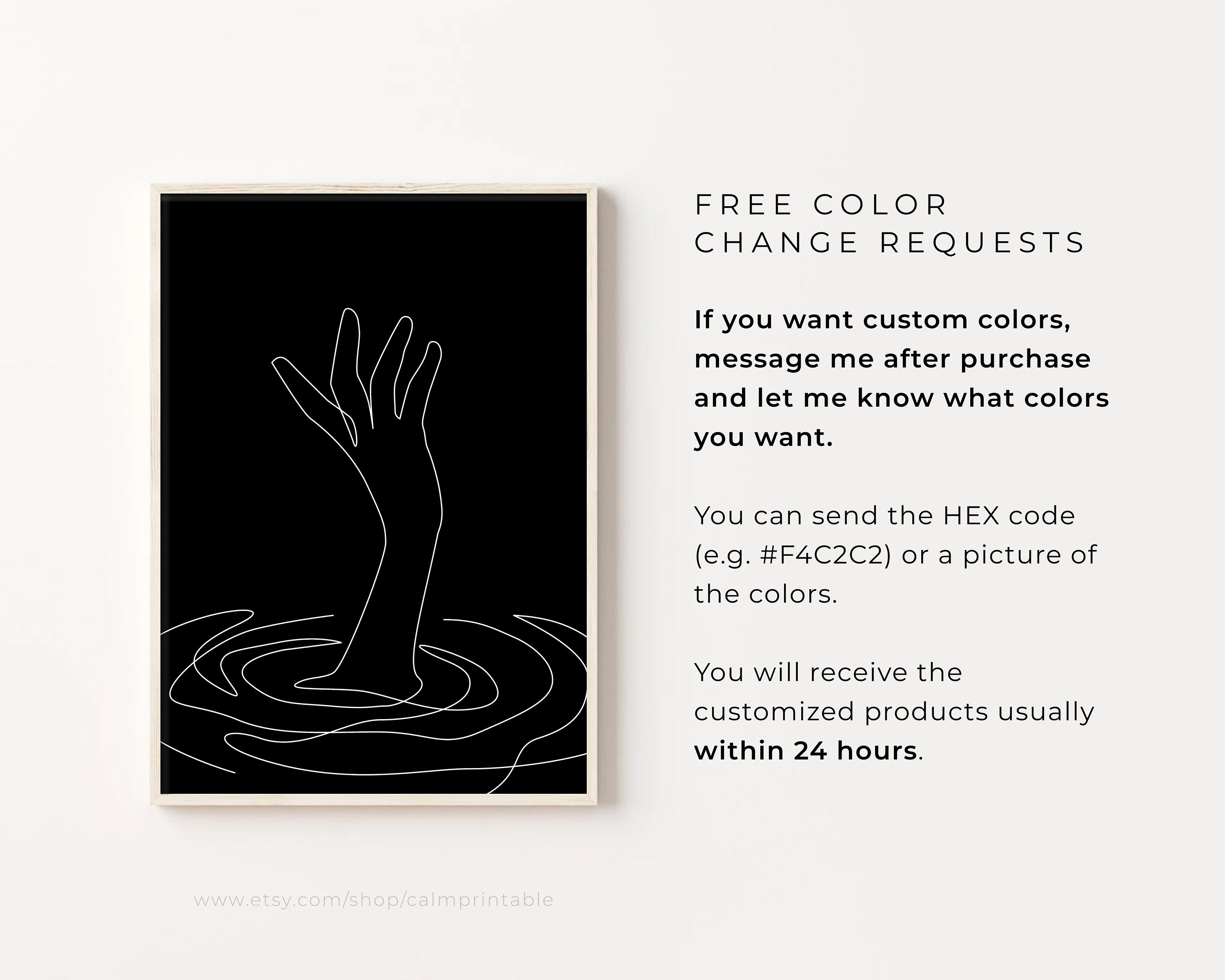 Drowning Hand Line Drawing, Printable Line Art, Printable Wall Art ...