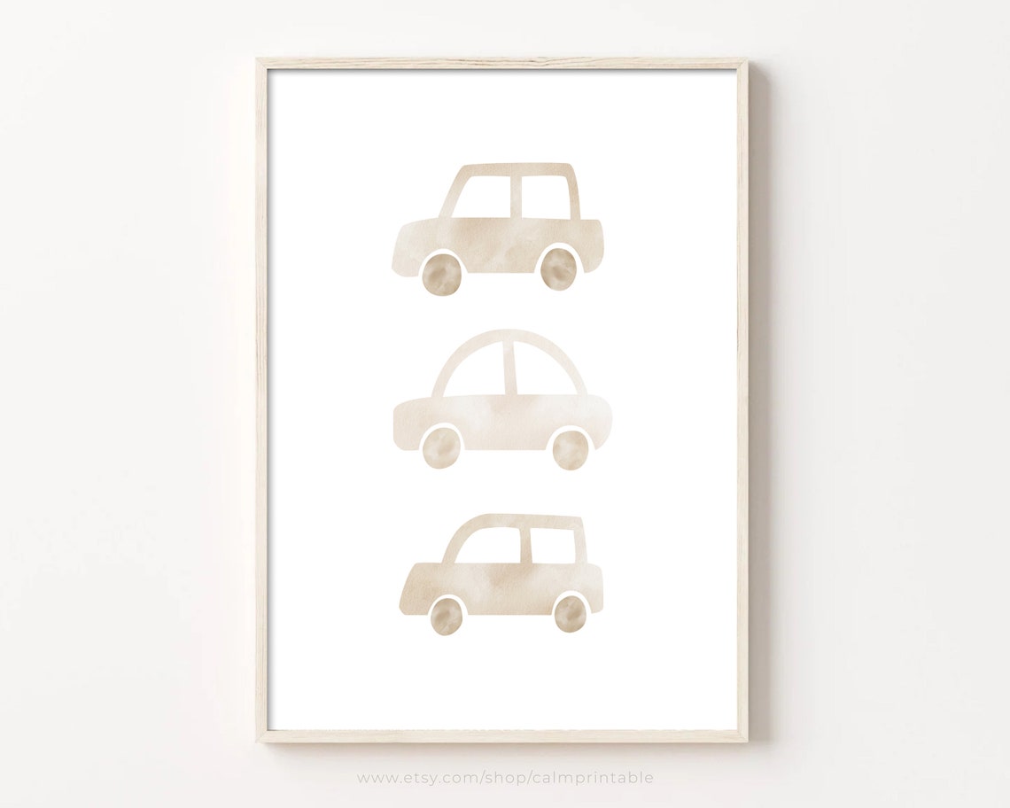 Cars Print, Printable Nursery Wall Art, Kids Playroom Decoration ...