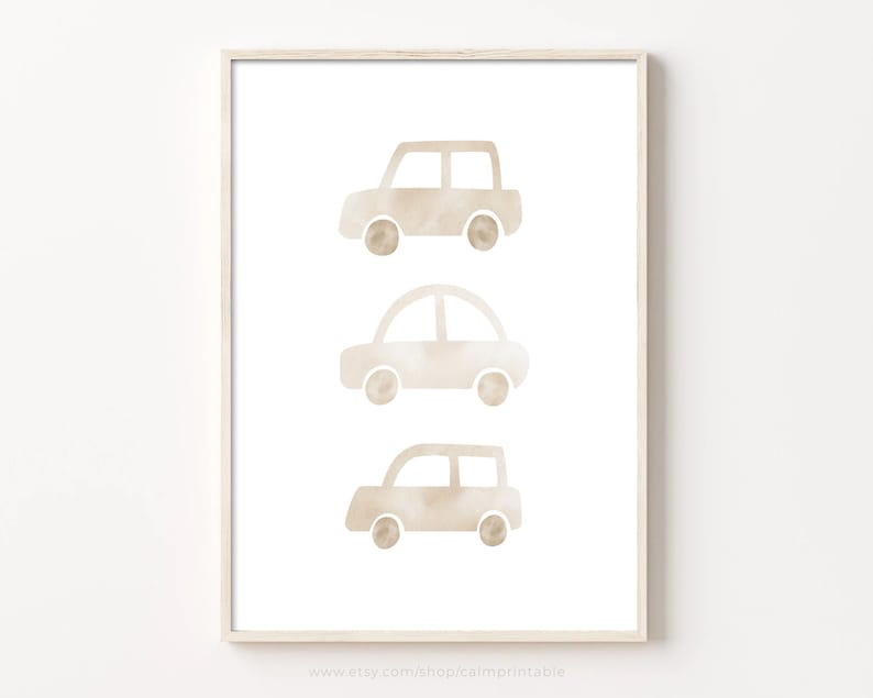 Cars Print, Printable Nursery Wall Art, Kids Playroom Decoration ...