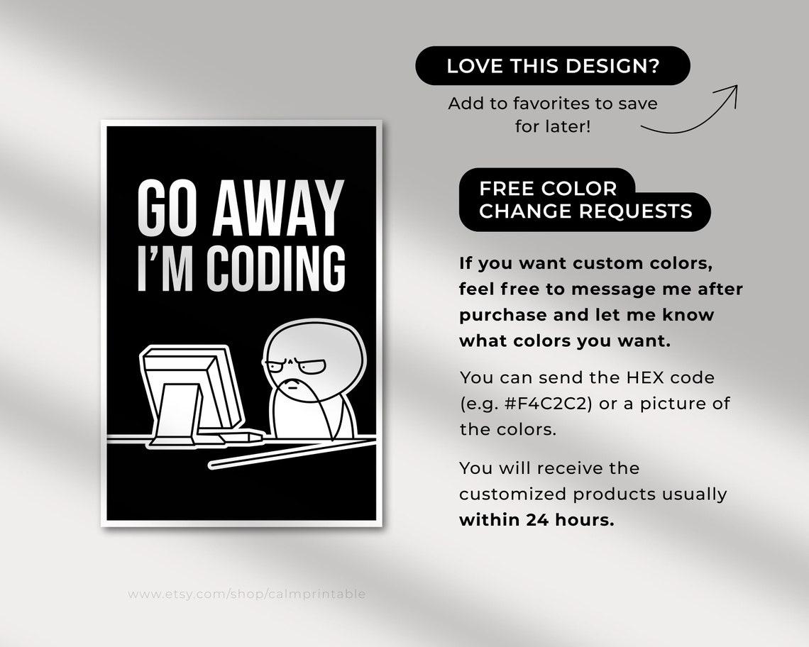 Funny Programmer T Printable Wall Art Programming Print Coder Quote Poster Computer Geek