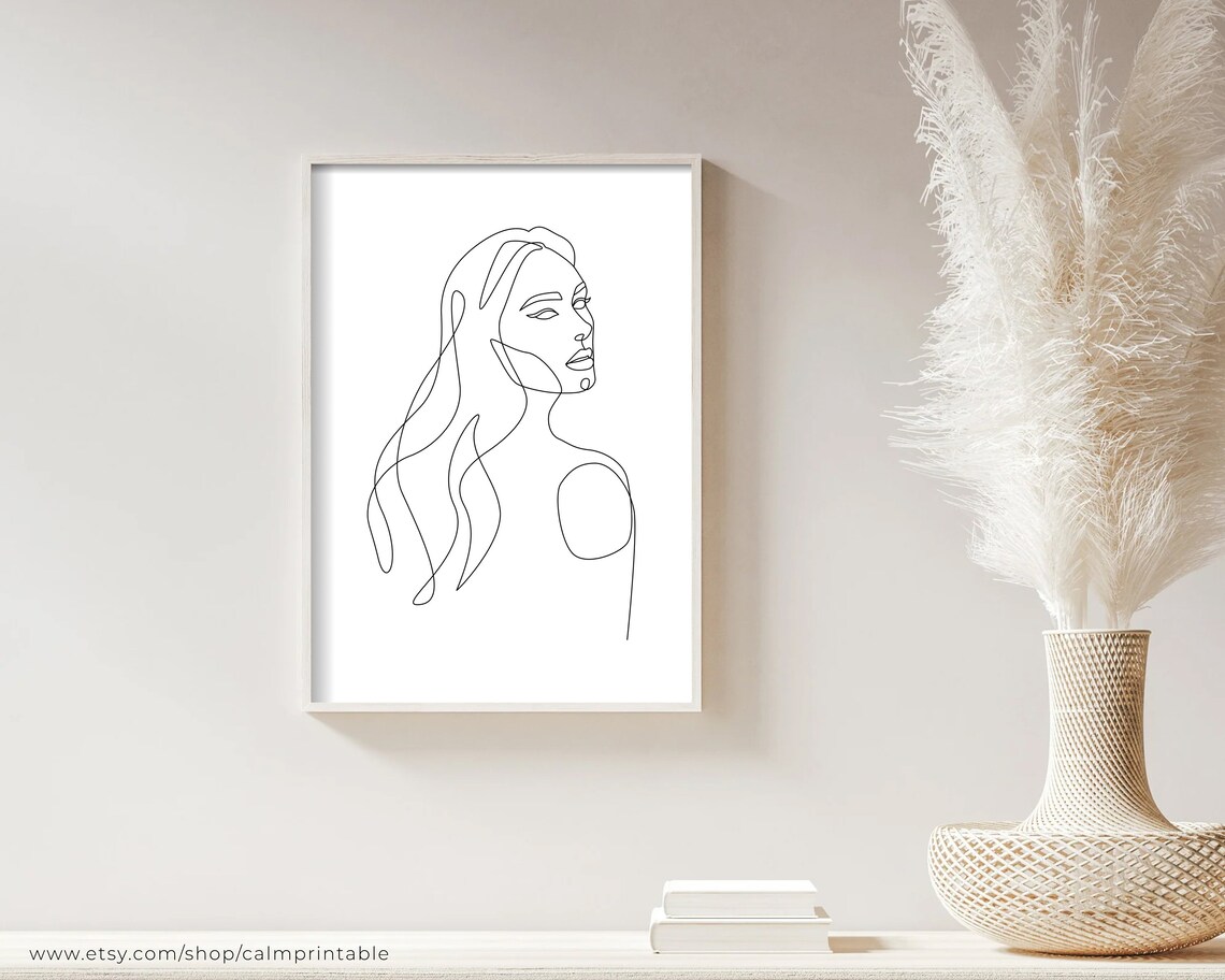 Adele Line Art, Printable Wall Art, One Line Drawing, Minimalist Wall ...