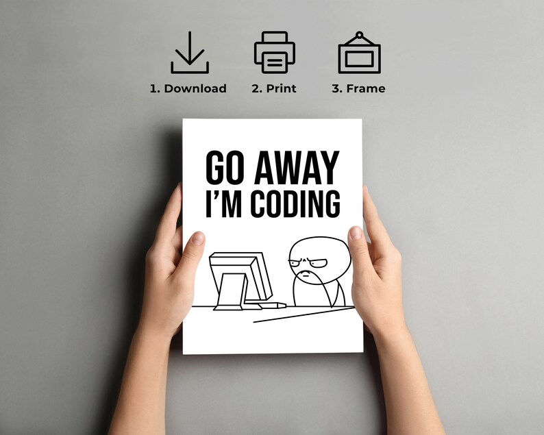 Funny Programmer T Printable Wall Art Programming Print Coder Quote Poster Computer Geek