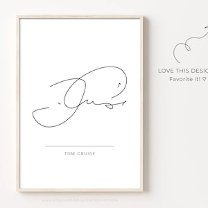 Tom Cruise Autograph Print, Printable Wall Art, Minimalist Wall Decor ...