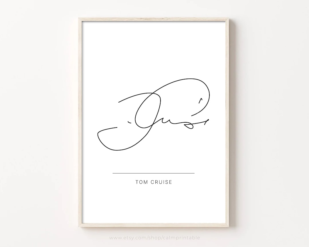 Tom Cruise Autograph Print, Printable Wall Art, Minimalist Wall Decor ...