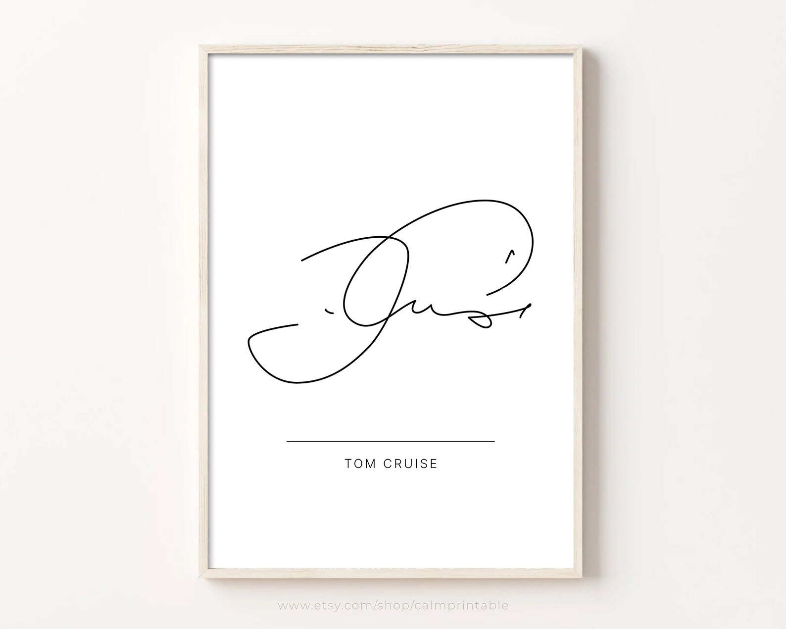 Tom Cruise Autograph Print, Printable Wall Art, Minimalist Wall Decor ...