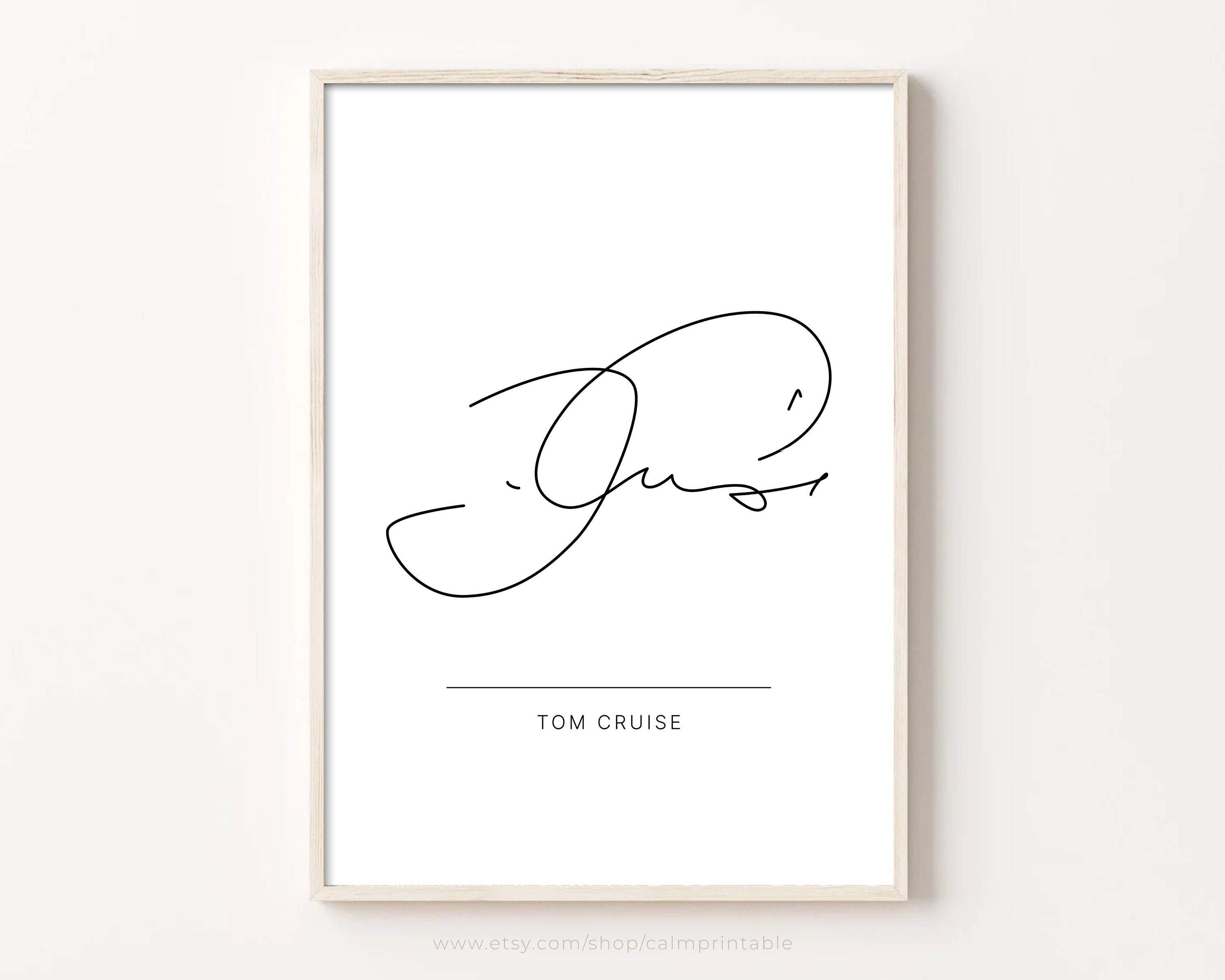 Tom Cruise Autograph Print, Printable Wall Art, Minimalist Wall Decor ...