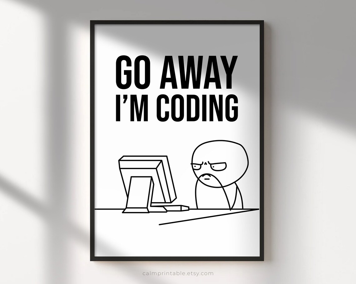 Funny Programmer Gift, Printable Wall Art, Programming Print, Coder ...