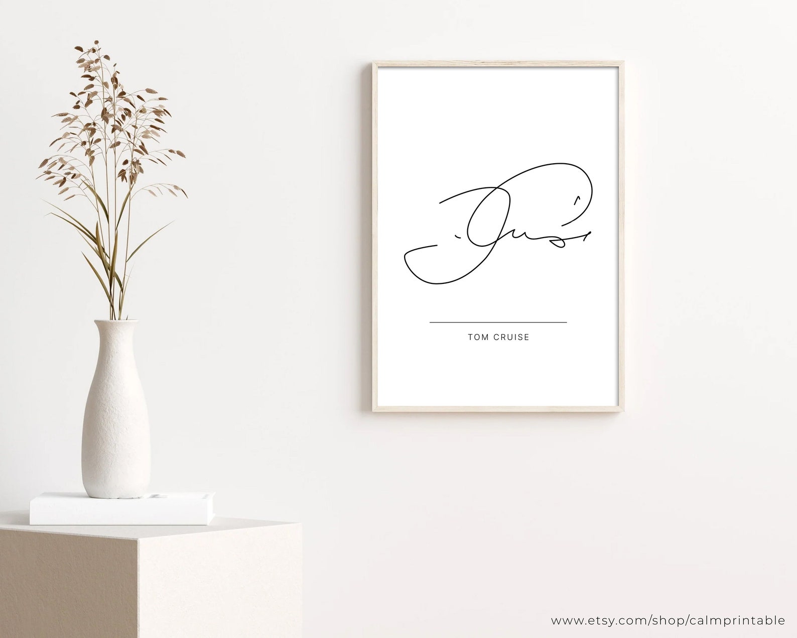 Tom Cruise Autograph Print, Printable Wall Art, Minimalist Wall Decor ...