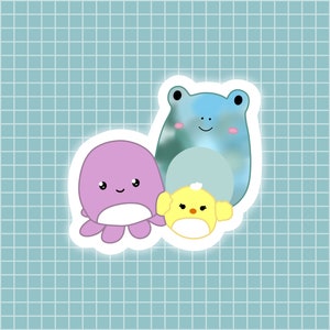 3 Squishmallow Sticker Gloss Vinyl Sticker Weatherproof, Scratch ...