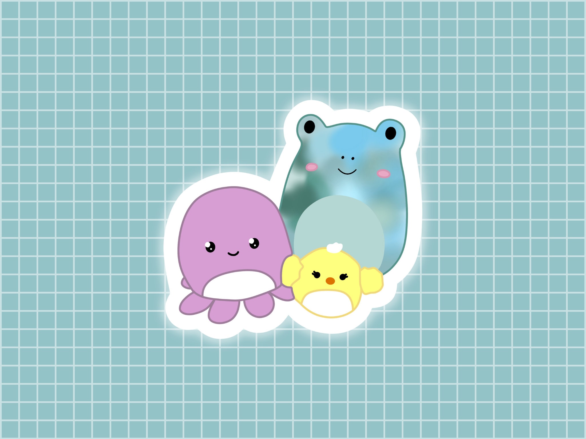 3 Squishmallow Sticker Gloss Vinyl Sticker Weatherproof, Scratch ...
