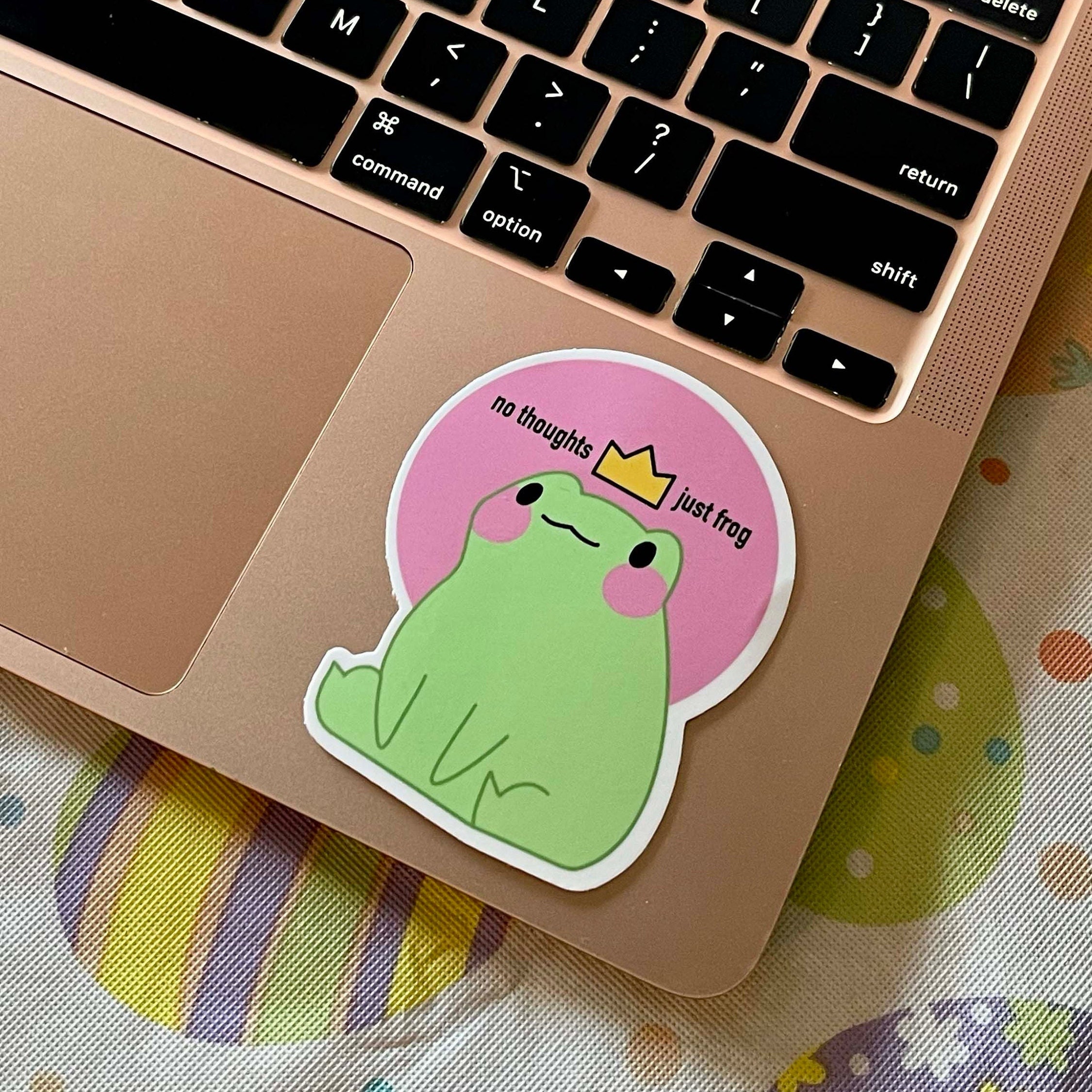 3 No Thoughts Just Frog Sticker Frog Sticker Gloss - Etsy