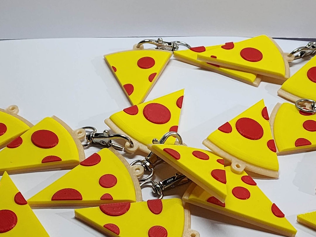 PIZZA KEYRINGS! NOMNOM! Pepperoni! - Etsy