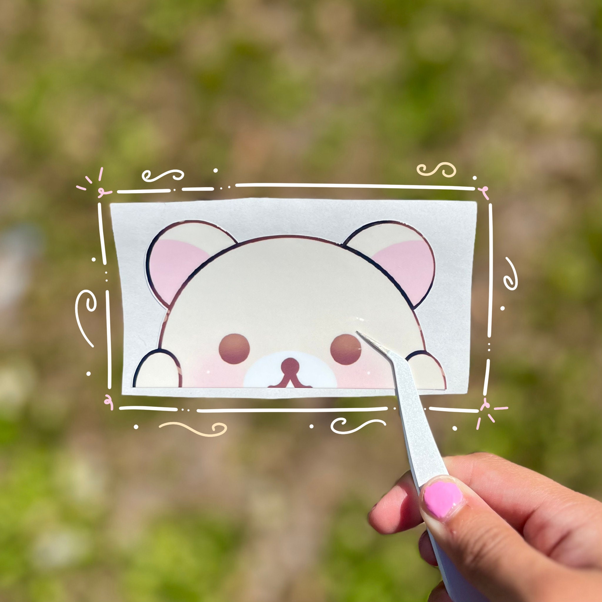 Kawaii Kuma Sticker Water Resistant - Etsy