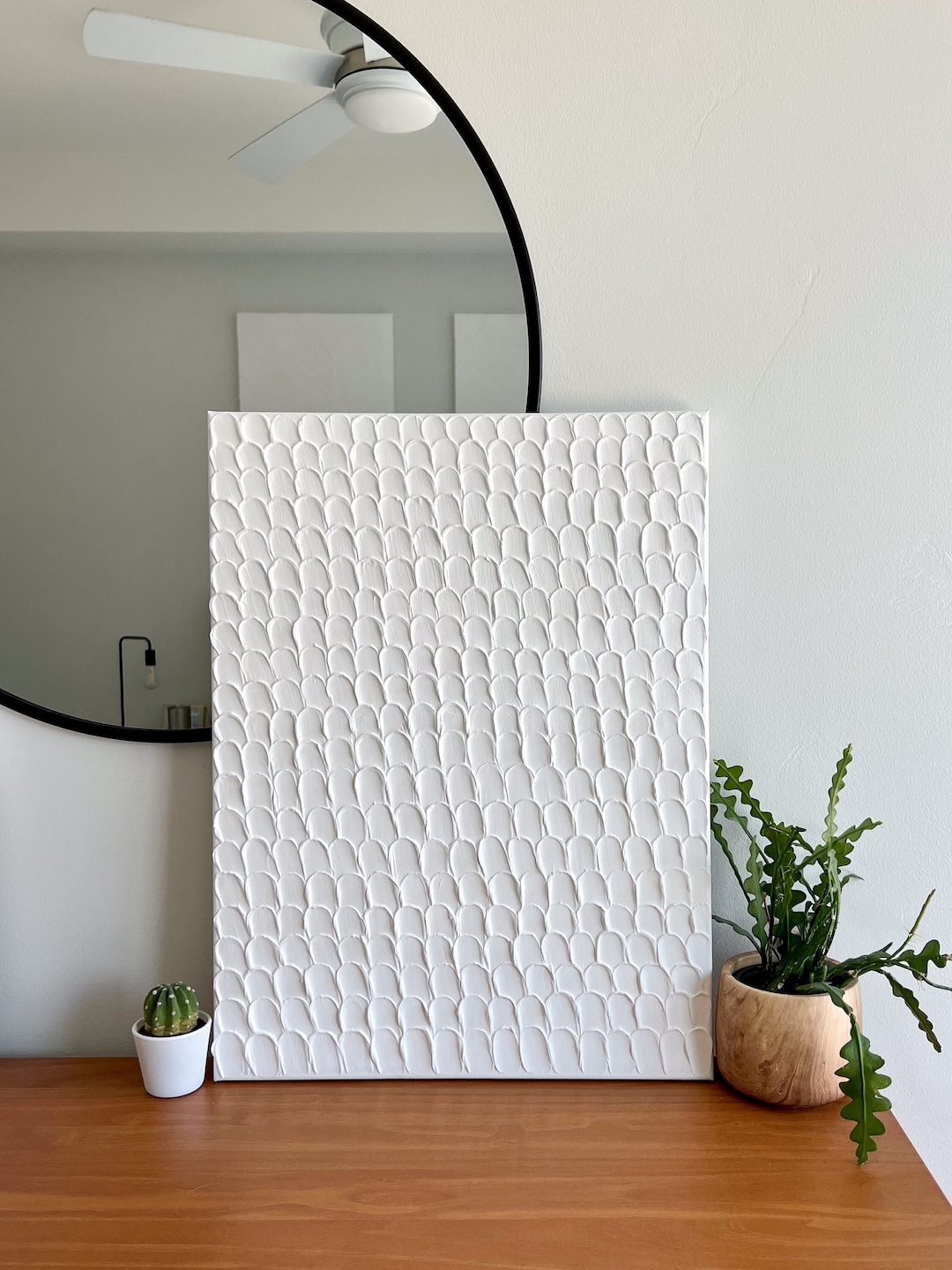 Scales Textured Artwork: White Textured Wall Art Plaster Art Abstract ...