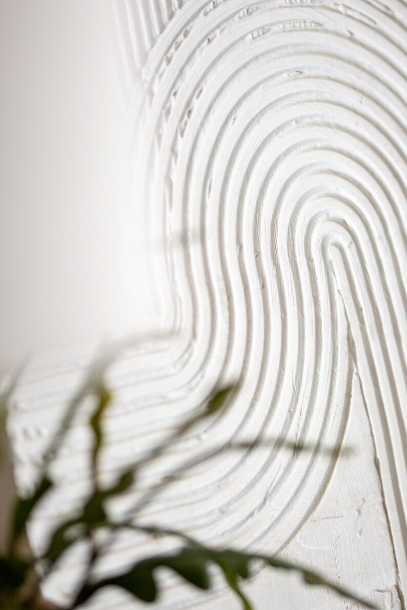 Arch Lines Canvas White Textured Wall Art Plaster Art Abstract - Etsy