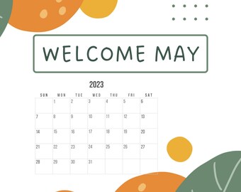 May 2023 Calendar, Digital Download, May 2023 Digital Calendar, May ...